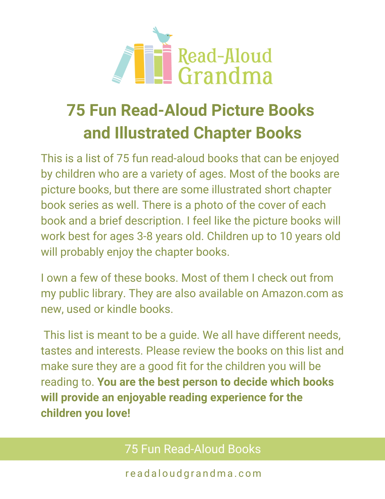 75 Fun Read-Aloud Picture Books and Illustrated Chapter Books - Read ...